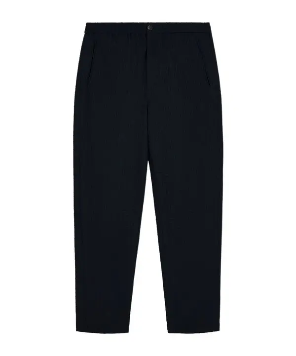 Emporio Armani Icon Technical Seersucker Trousers - Navy Blue