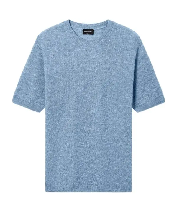 Giorgio Armani Crewneck Knitted T-shirt - Light Blue