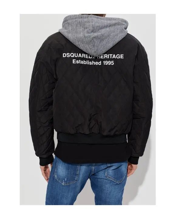 Dsquared2 Heritage Quilted Bomber Jacket - Black