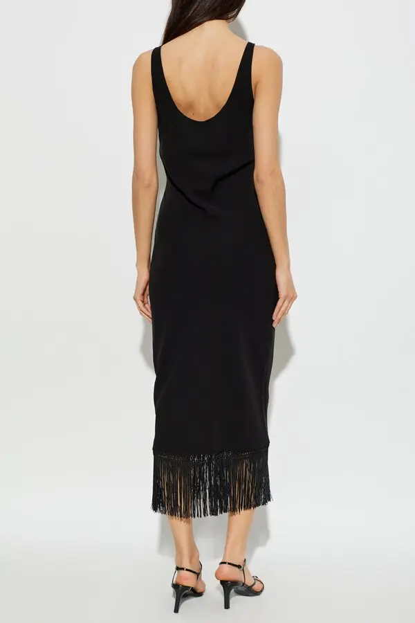 Posse Bianca Fringe Hem Dress