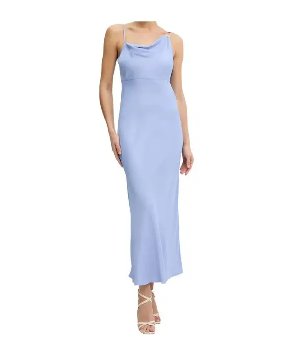 TWINSET Draped Midi Dress With Embellished Straps