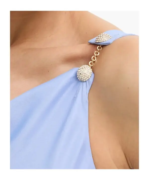 TWINSET Draped Midi Dress With Embellished Straps