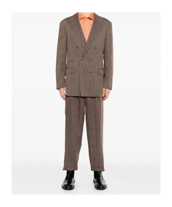Brunello Cucinelli Double-breasted Tailored Suit - Gray