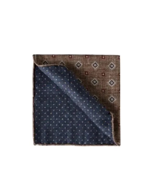 Brunello Cucinelli Geometric-print Pocket-square - Black