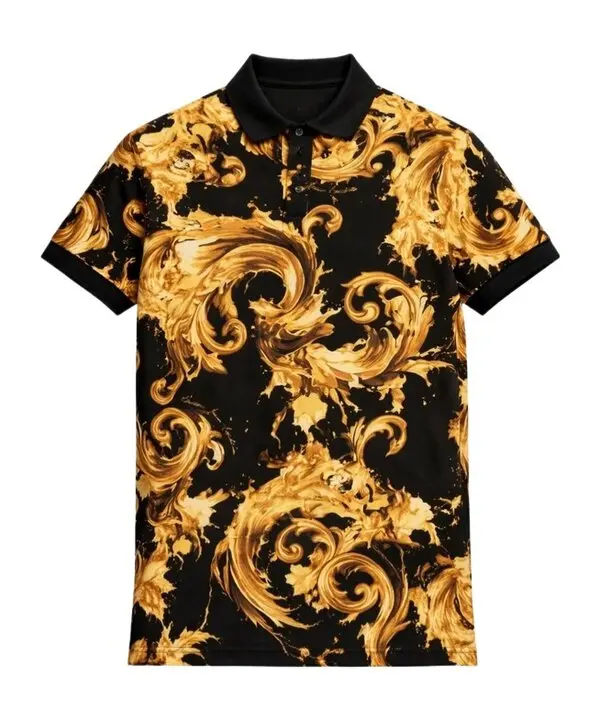 Versace Baroque-print Polo Shirt