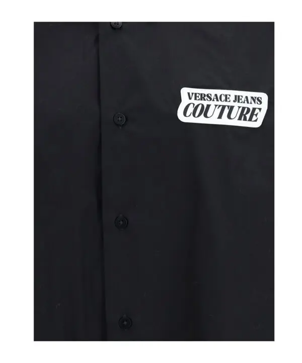 Versace Logo Patch Cotton Shirt
