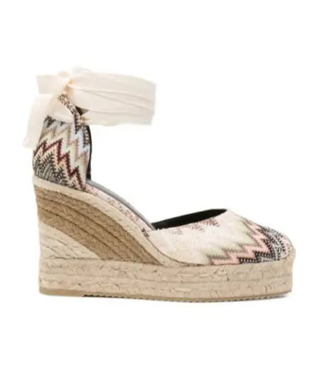 Missoni Zigzag Espadrille Wedges - Nude