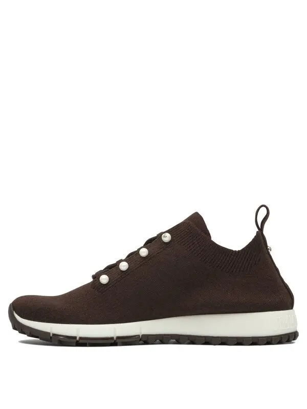 JIMMY CHOO Veles Embellished Sneakers - Black