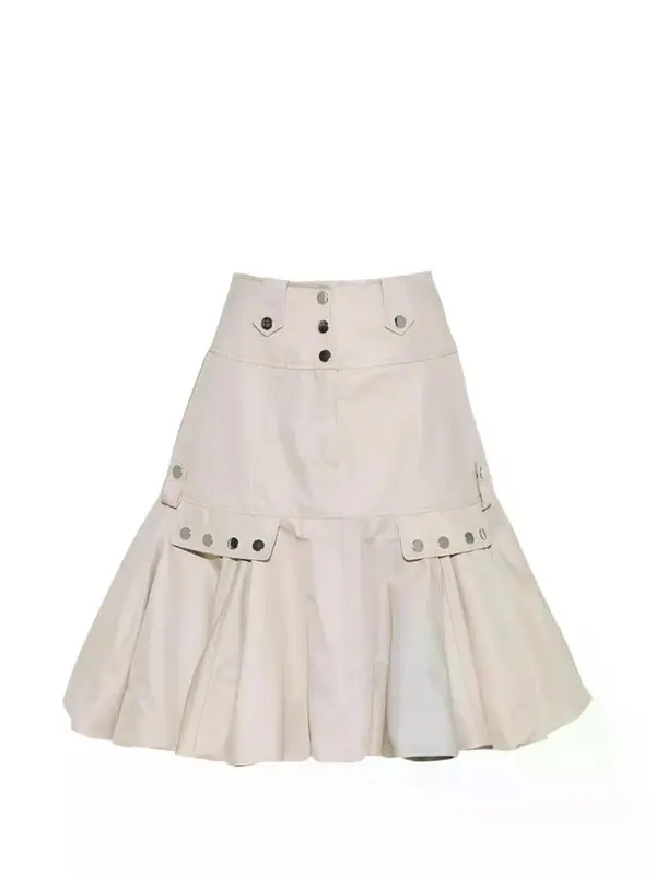 Rokh Puff-hem Mini Skirt With Button Embellishments