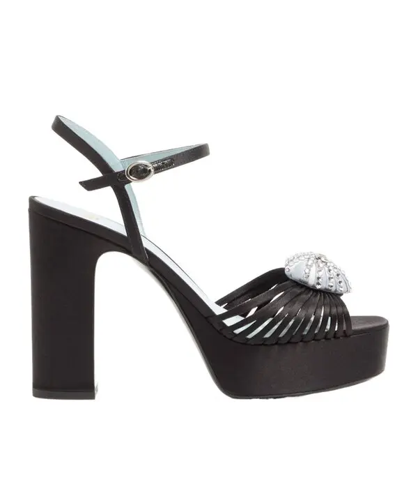 Valentino Garavani Coeur Royal Platform Sandals In Satin 115mm