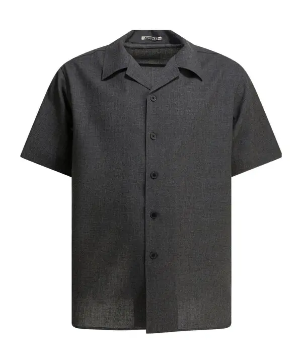 Auralee Cashmere Collared Short-sleeved Shirt