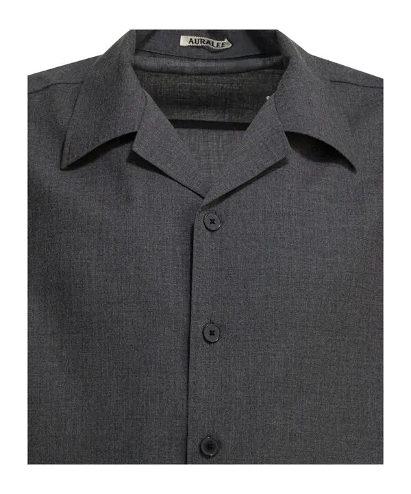 Auralee Cashmere Collared Short-sleeved Shirt