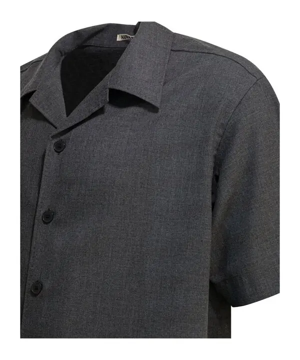 Auralee Cashmere Collared Short-sleeved Shirt