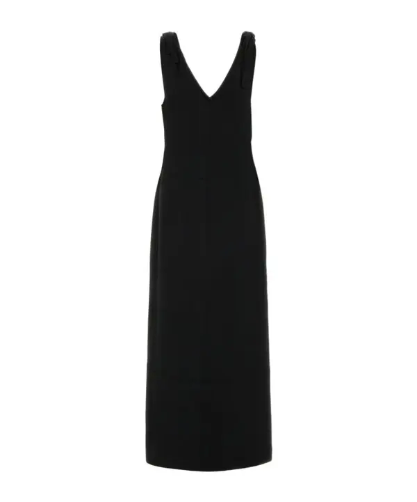 Co Pleated Slip Dress - Black
