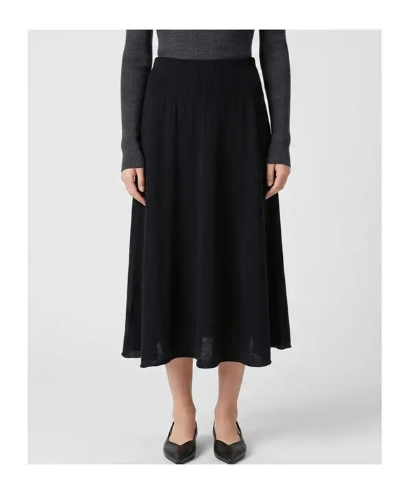 Extreme Cashmere Flared Skirt - Black
