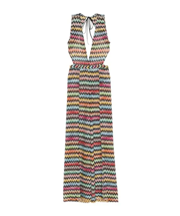 Missoni Zigzag-knit Cut-out Jumpsuit - Multicolor