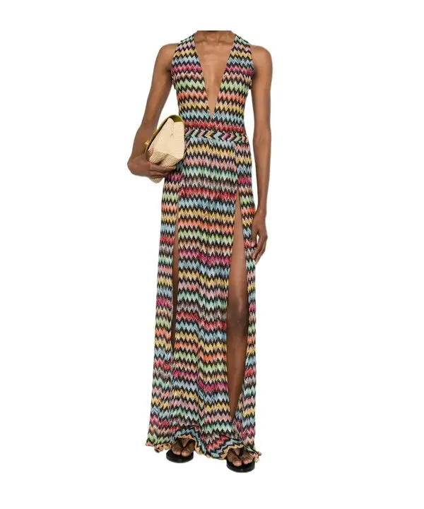 Missoni Zigzag-knit Cut-out Jumpsuit - Multicolor