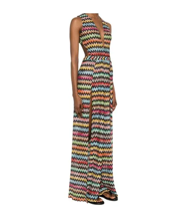 Missoni Zigzag-knit Cut-out Jumpsuit - Multicolor