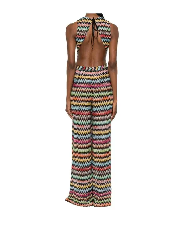 Missoni Zigzag-knit Cut-out Jumpsuit - Multicolor