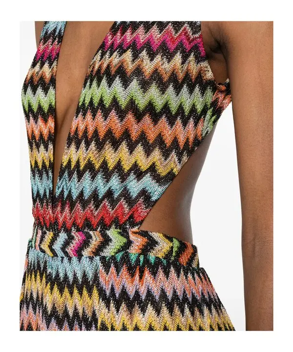 Missoni Zigzag-knit Cut-out Jumpsuit - Multicolor