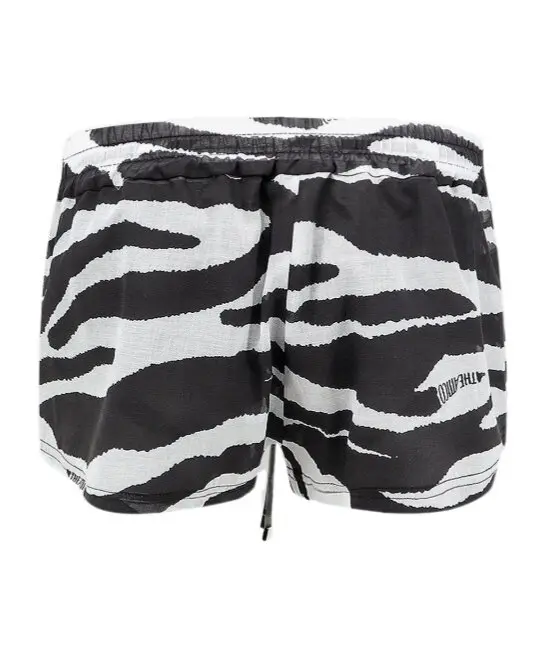 Attico Zebra Print Drawstring Shorts