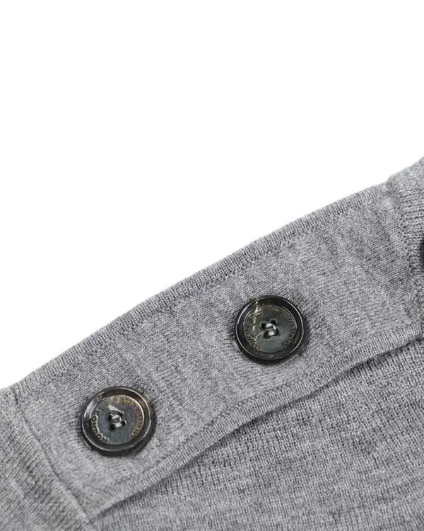 Burberry Long Sleeve Crew Neck Sweater With Button Detailing