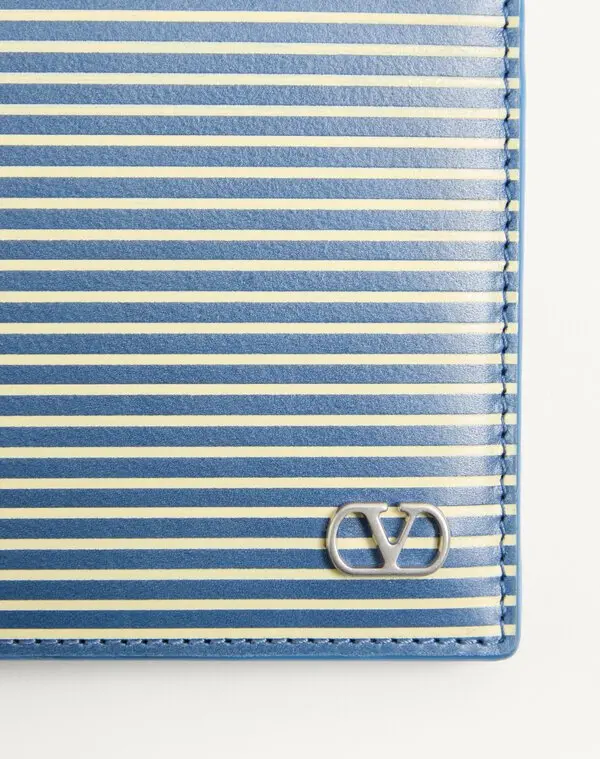 Valentino Garavani Striped Vlogo-plaque Wallet