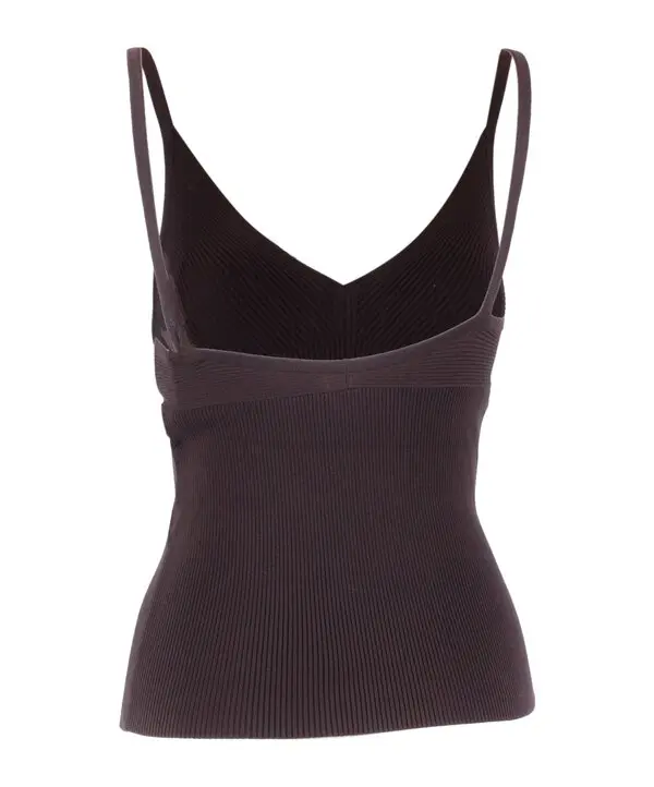 P.a.r.o.s.h Ribbed V-neck Camisole - Black