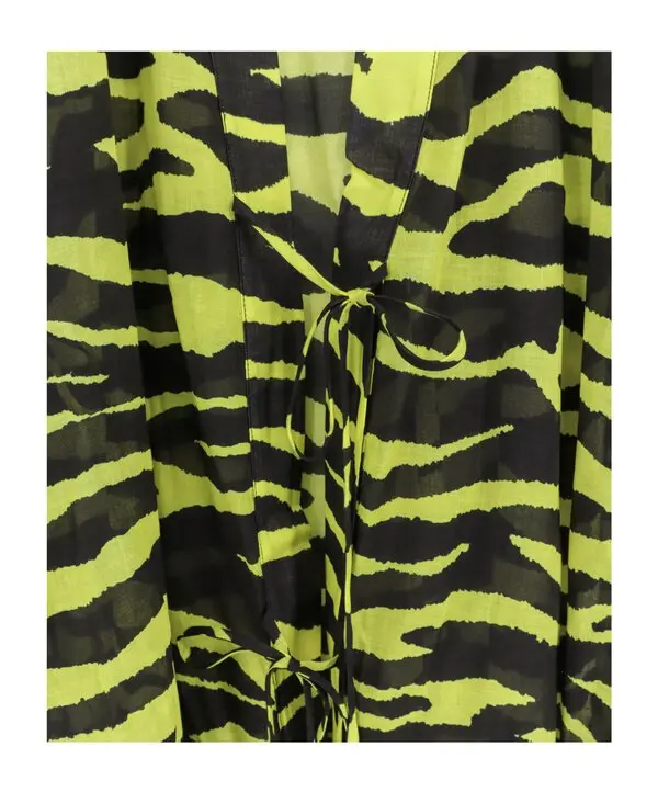 Attico Zebra-printed Semi-sheer Beach Cover-up