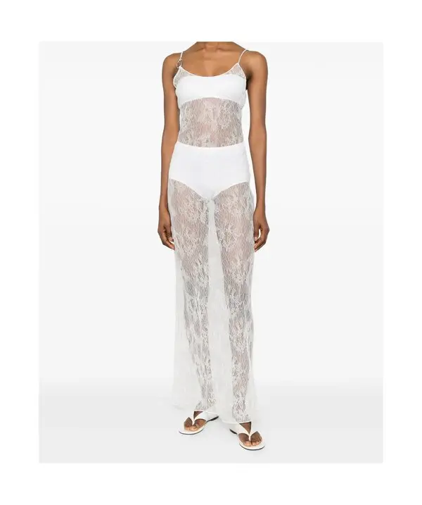 Oseree Lace Ring-detail Maxi Dress