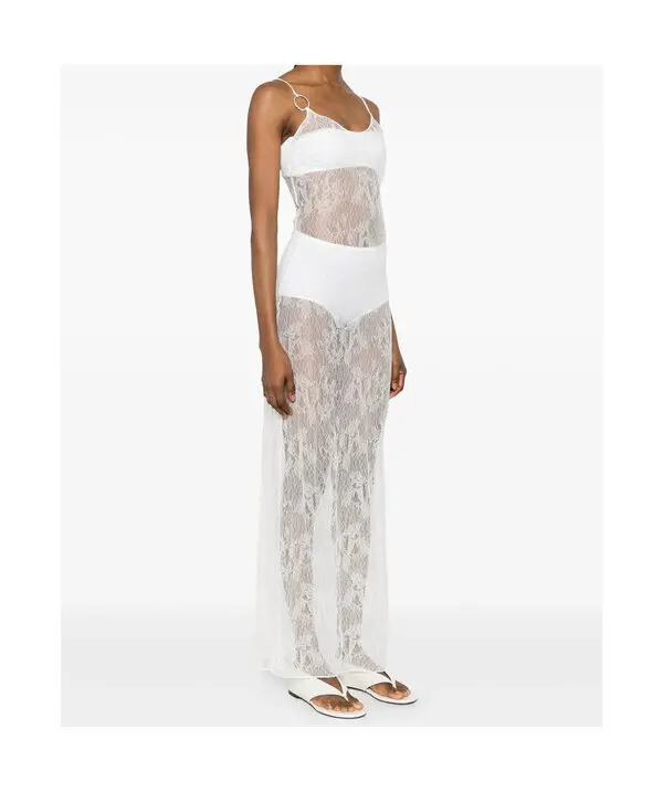 Oseree Lace Ring-detail Maxi Dress