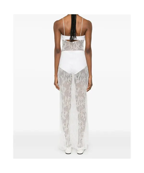 Oseree Lace Ring-detail Maxi Dress