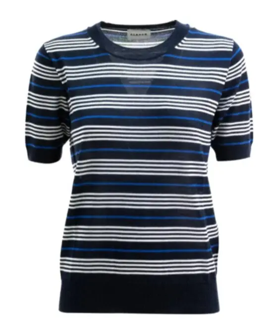 P.a.r.o.s.h Striped Short-sleeve Wool T-shirt - Black