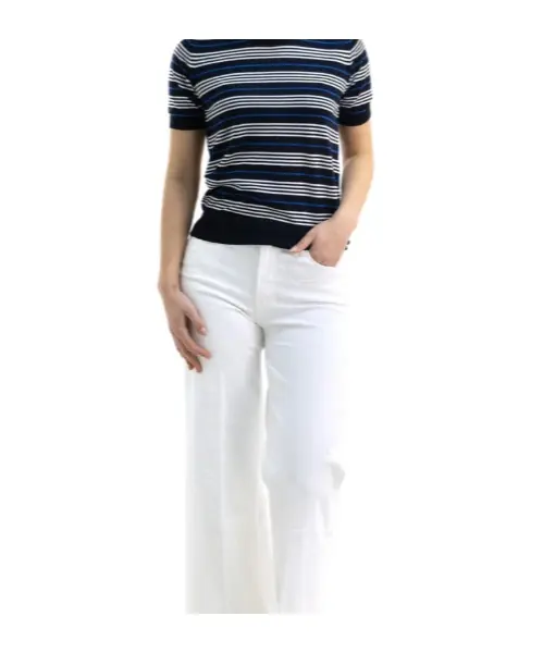 P.a.r.o.s.h Striped Short-sleeve Wool T-shirt - Black
