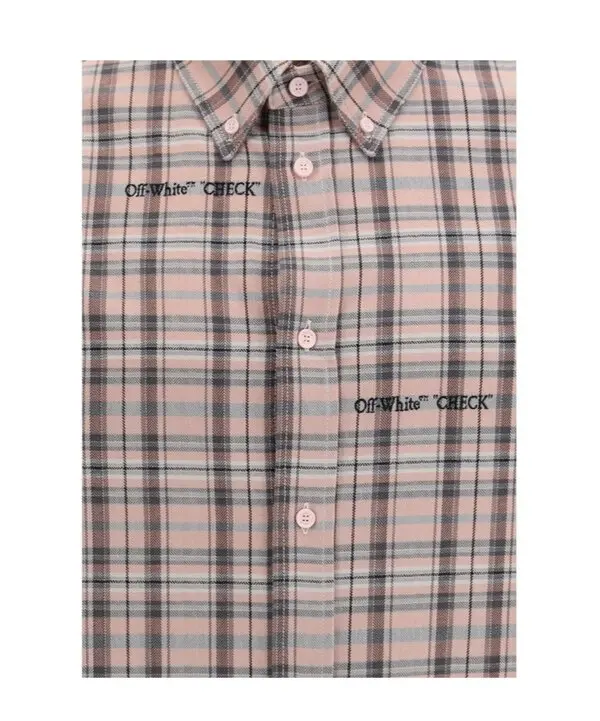 Off-White Check Logo Shirt - Nude