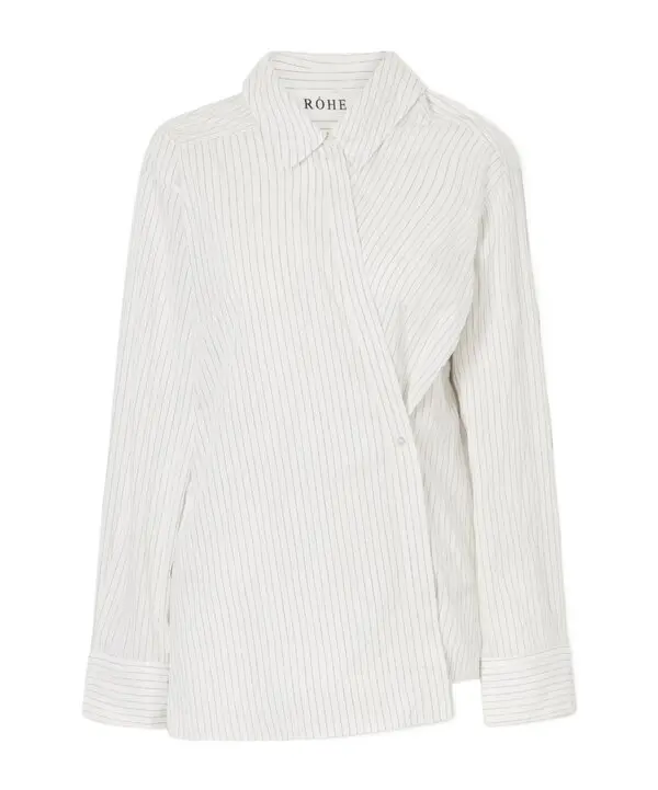 RÓHE Striped Crepe Shirt - White