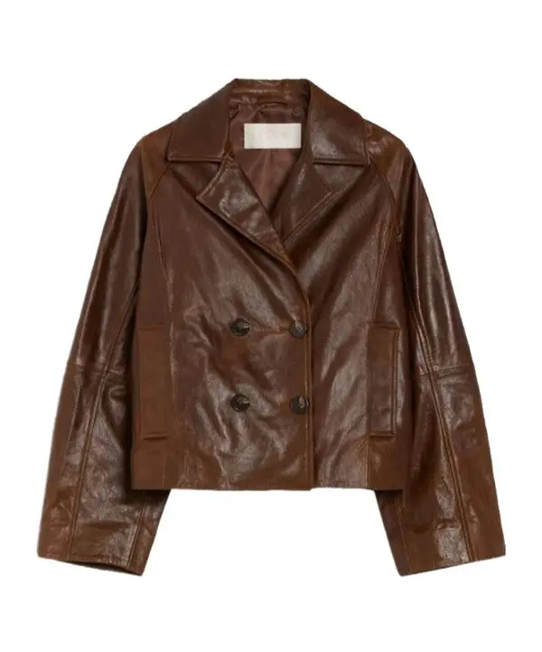 IBLUES Leather Double-breasted Jacket