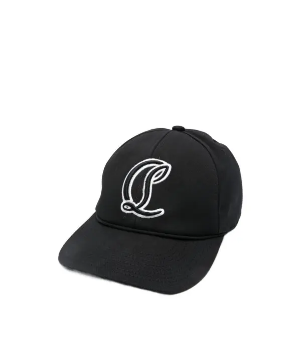 CHRISTIAN LOUBOUTIN Embroidered Logo Baseball Cap - Black
