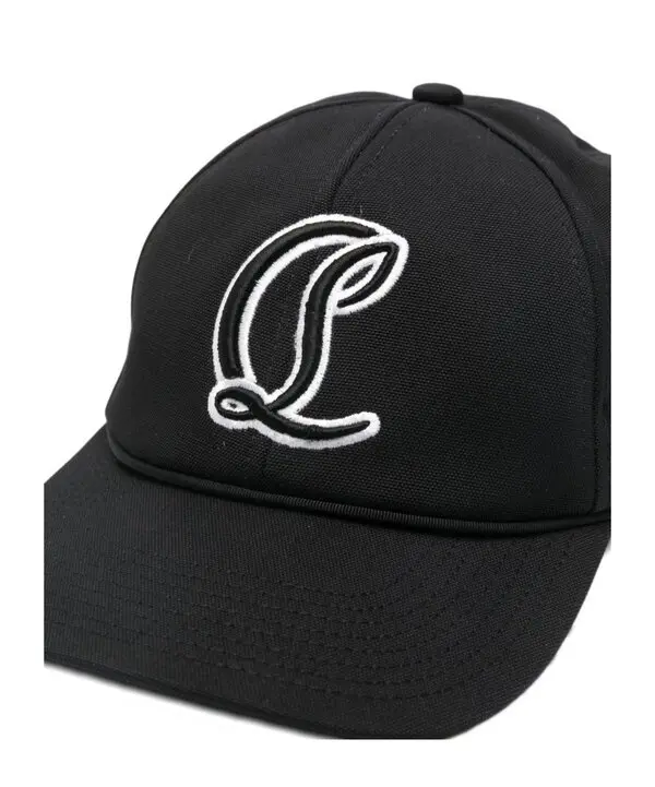 CHRISTIAN LOUBOUTIN Embroidered Logo Baseball Cap - Black