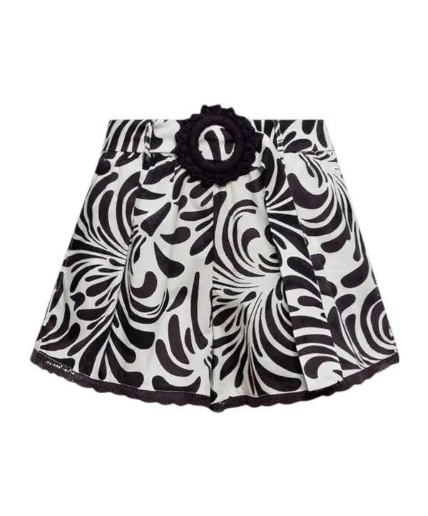 TWINSET Contrast Print Shorts - Black