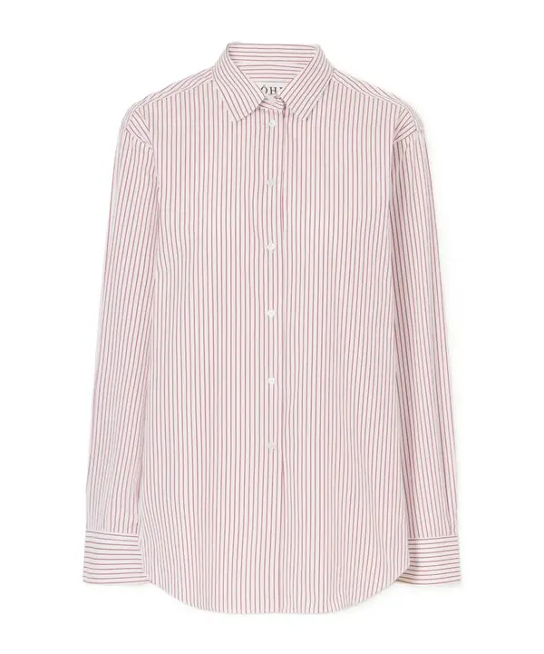 RÓHE Striped Cotton Poplin Shirt - Pink