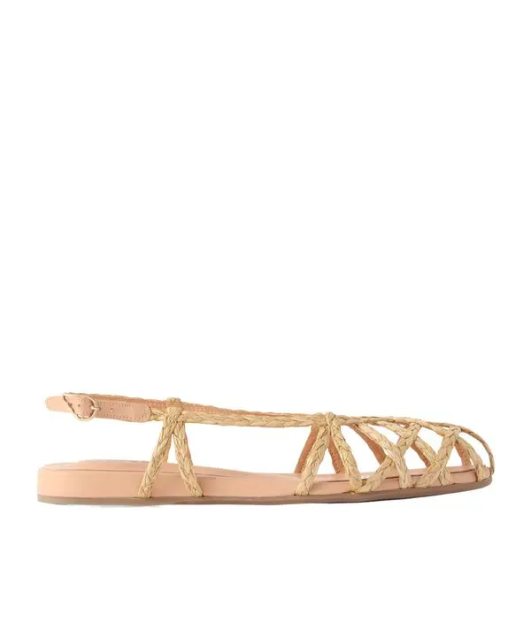 ANCIENT GREEK SANDALS Kardia Raffia Sandals - Nude