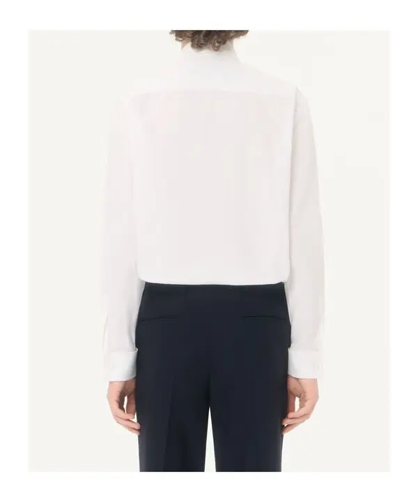 Valentino Garavani Cotton Poplin Shirt With Pleated Plastron And Lace Details