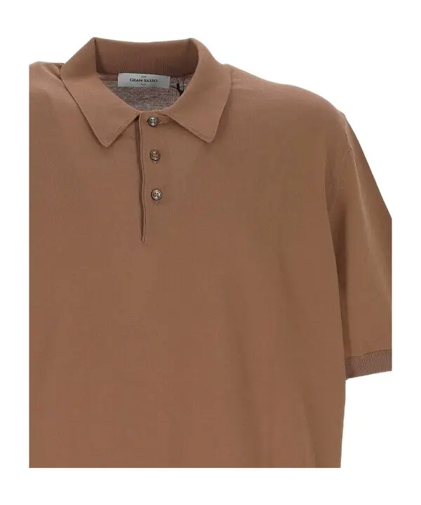GRAN SASSO Short-sleeve Polo Shirt - Brown