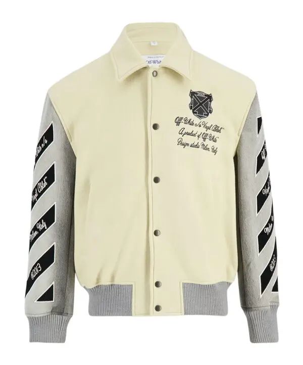 Off-White Shirt Jacket With Embroidered Design - Nude