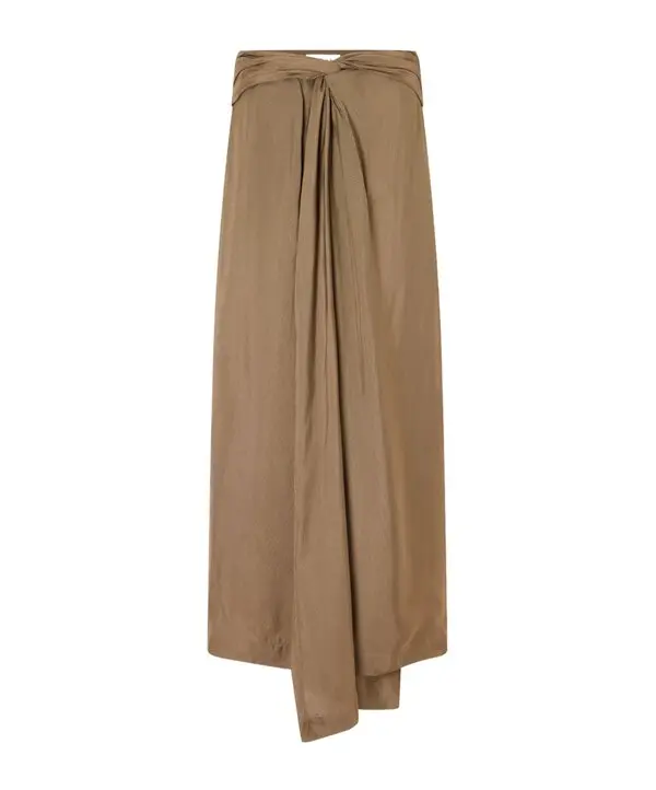RÓHE Knotted Woven Waist Belt Top - Brown