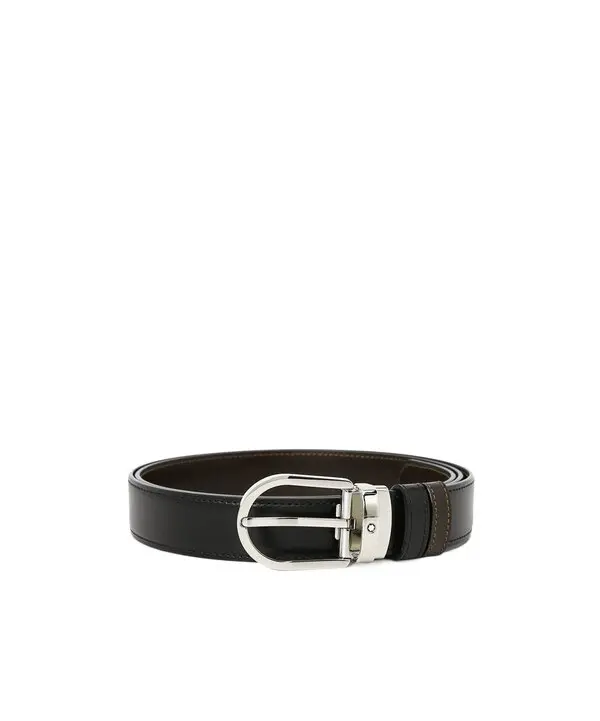 Montblanc Leather Belt With Pin Buckle - Black