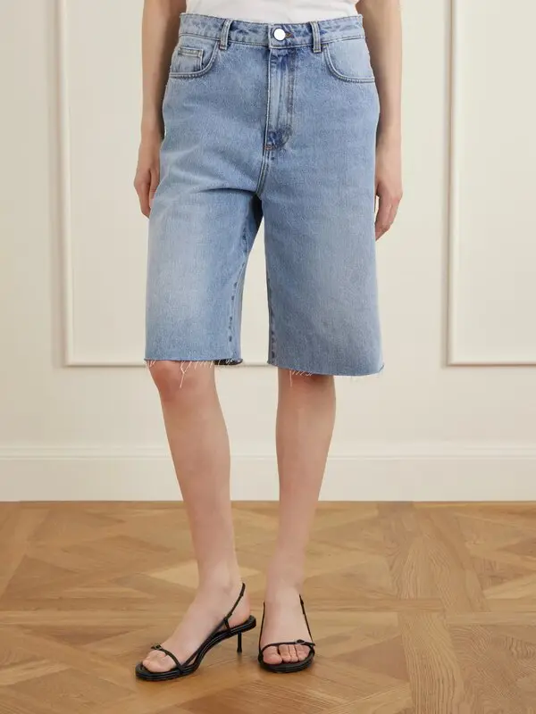 RÓHE Belted Denim Shorts