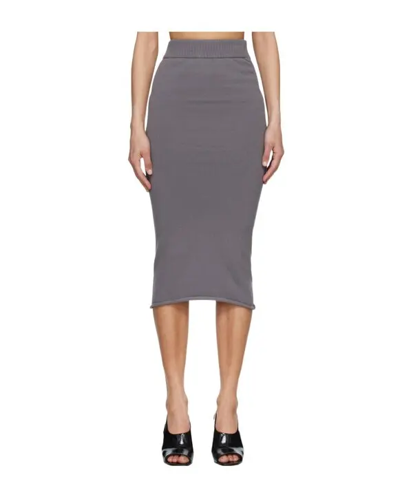 ENTIRE STUDIOS Elastic Waist Midi Skirt - Gray