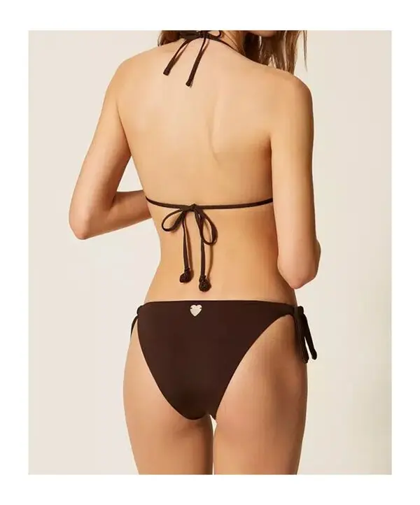 TWINSET Knitted-trim Triangle Bikini Top